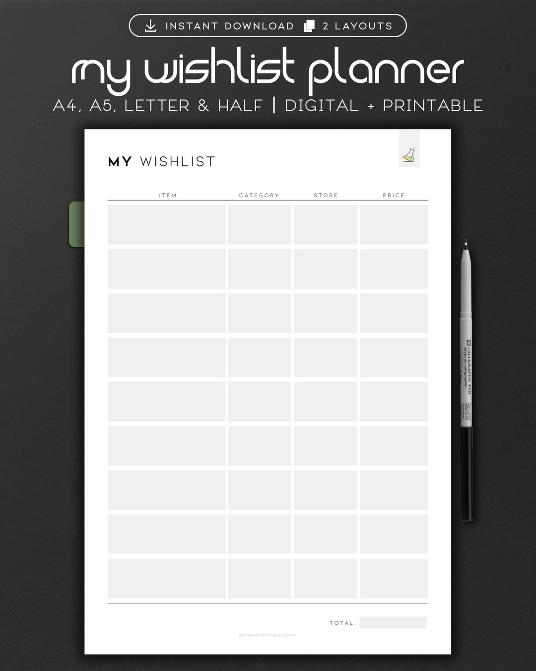 My Wish List Printable Planner, Holiday Wishlist Template, Wish List ...