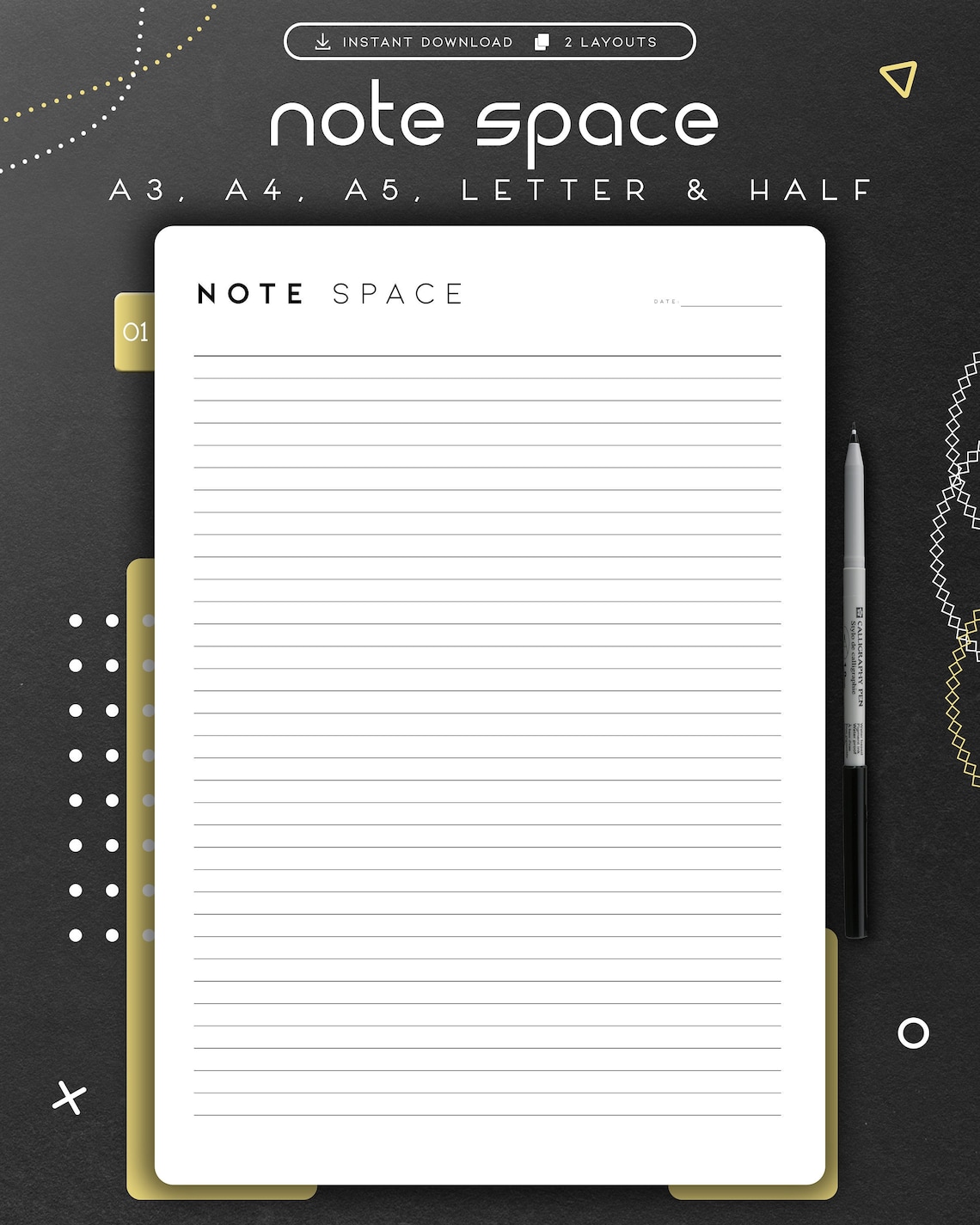 Printable Note Space Page, Notes Template, Note Taking, Writing Paper ...