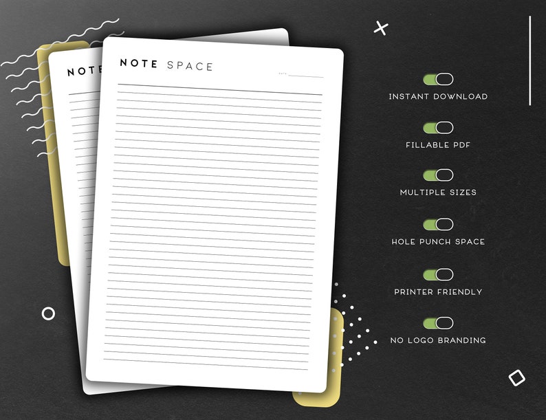 Printable Note Space Page, Notes Template, Note Taking, Writing Paper ...
