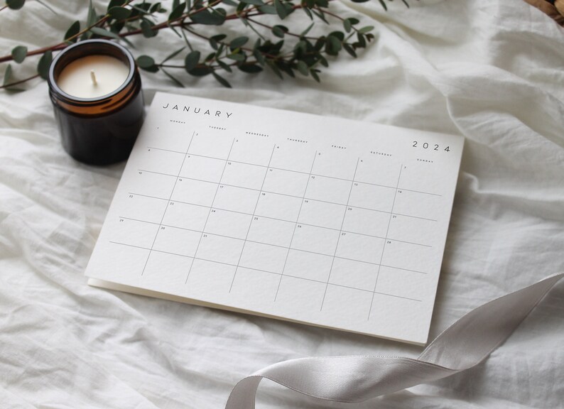 Printable 2024 Monthly Calendar A4, A3, Letter Wall Calendar Monthly ...