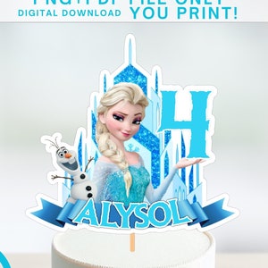 Elsa Digital File Cake Topper, Elsa Birthday Topper, Frozen Digital ...