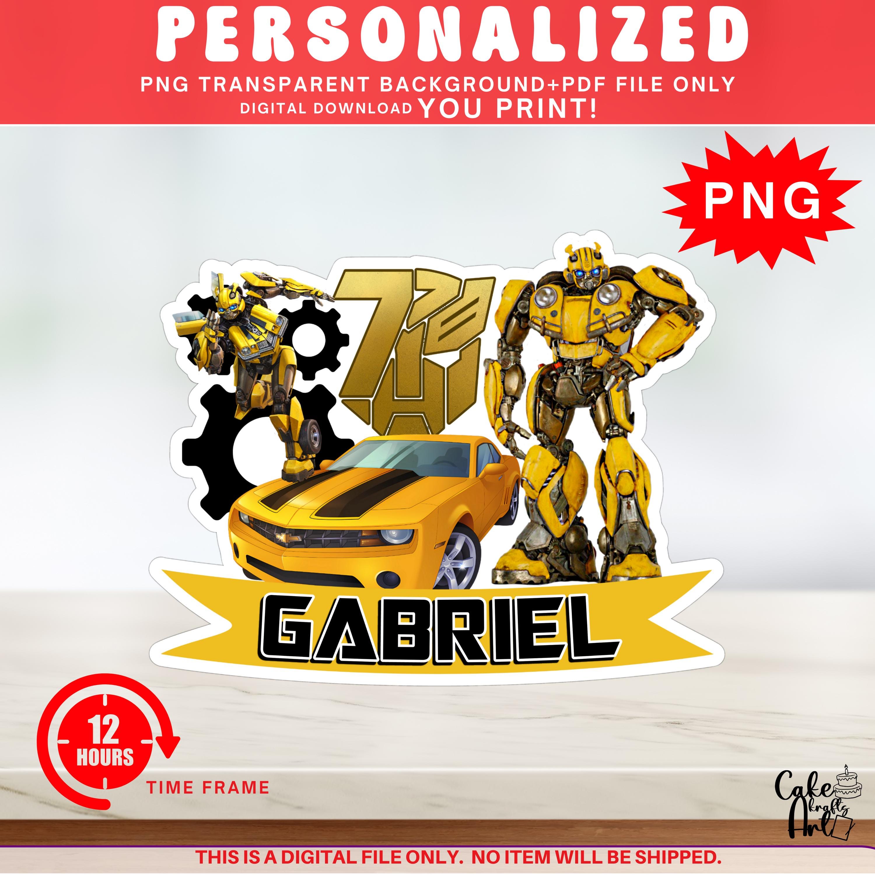 Printable Transformer Cake Topper, Personalised Birthday Cake Topper ...