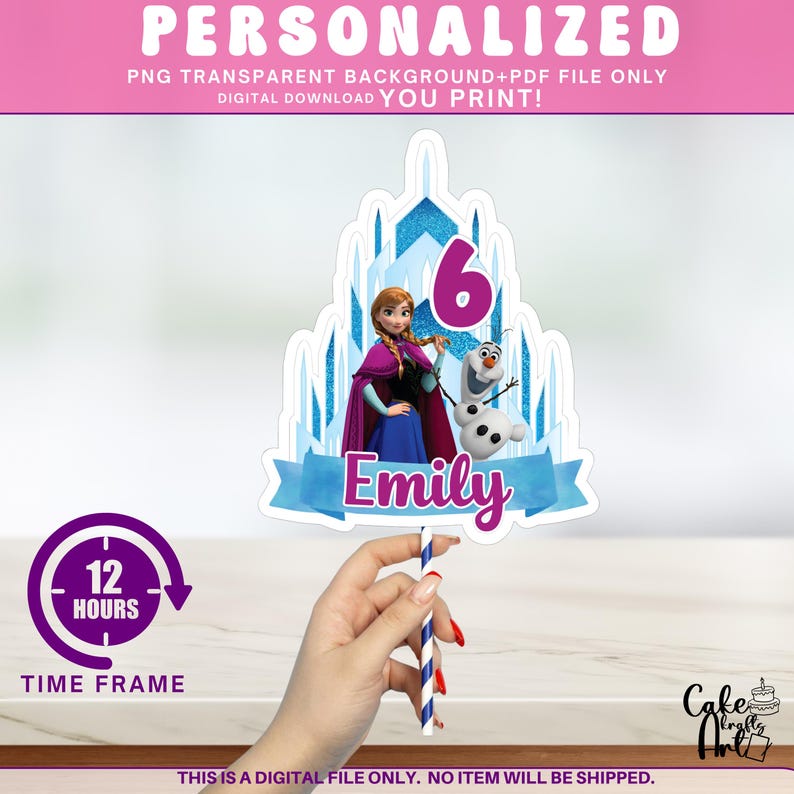 Frozen Digital Cake Topper, Anna Frozen Printable Cake Topper ...