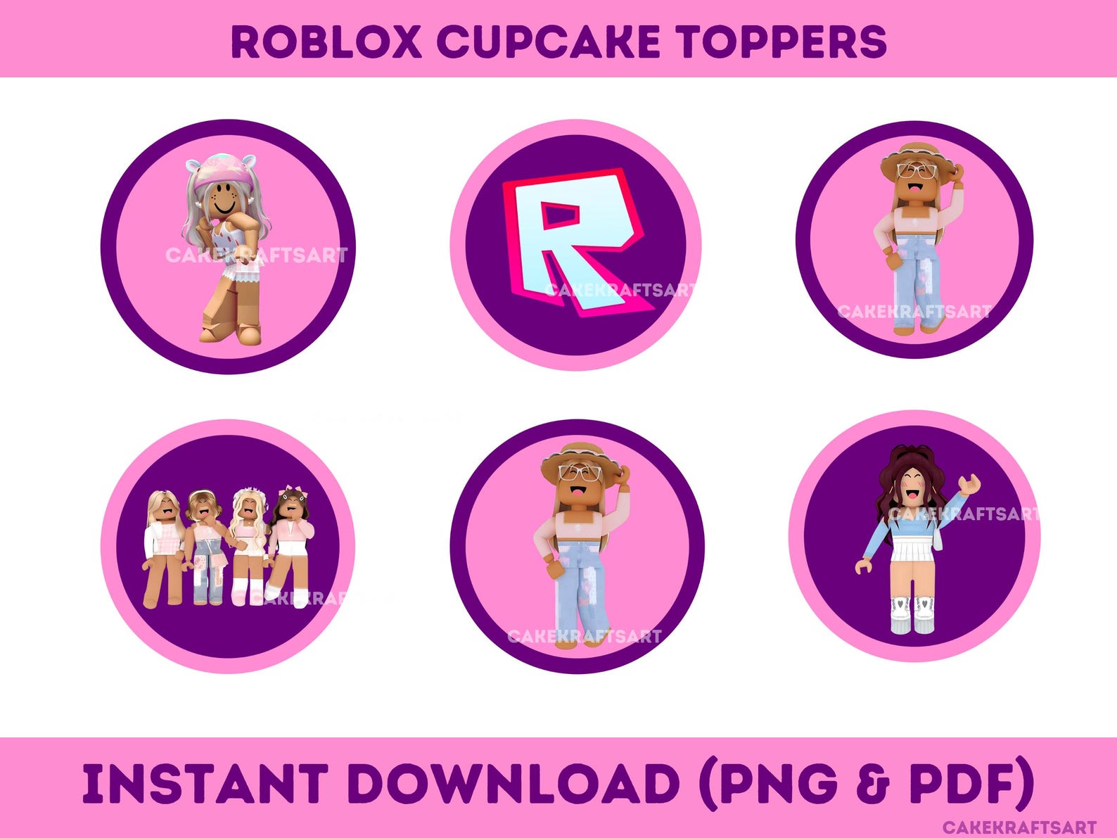 Roblox Cake Topper, 12pcs Cupcake Topper, Roblox Birthday Cake Topper ...