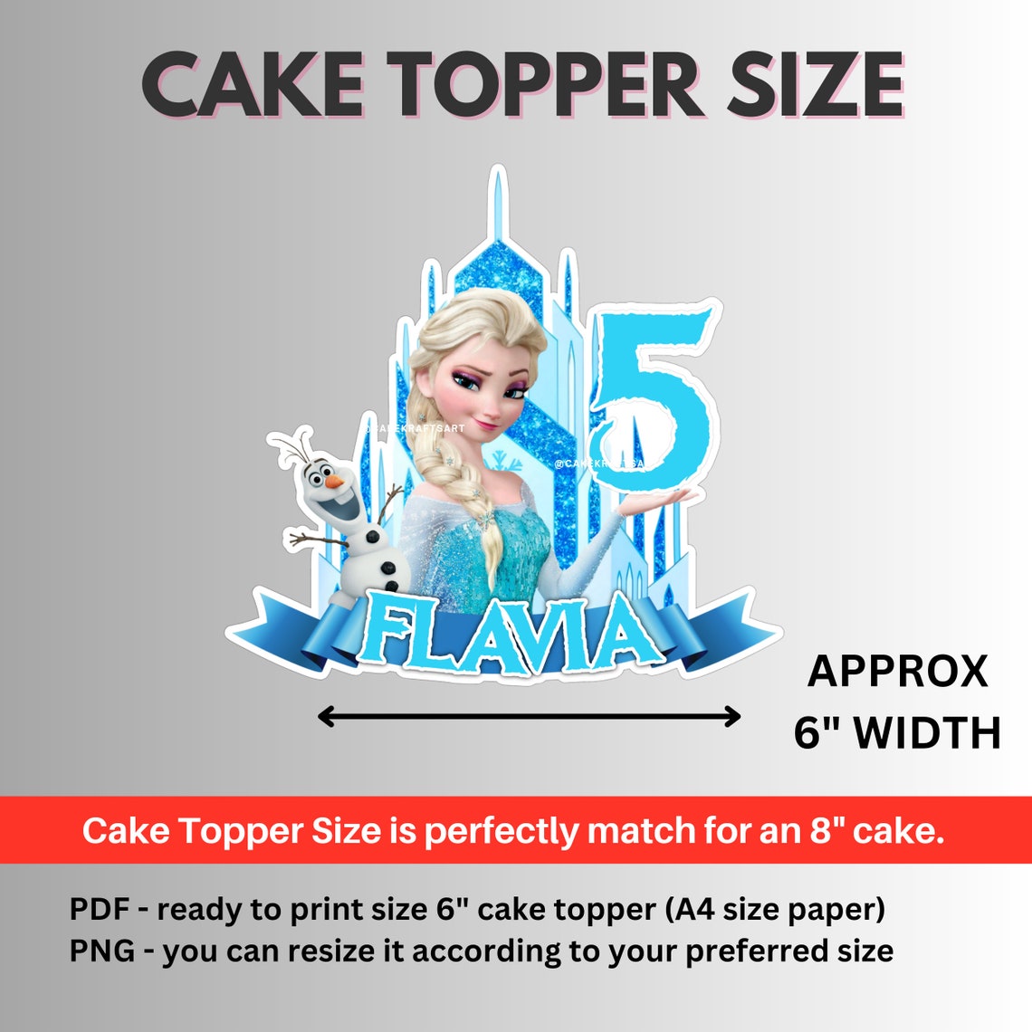 Elsa Digital File Cake Topper, Elsa Birthday Topper, Frozen Digital ...