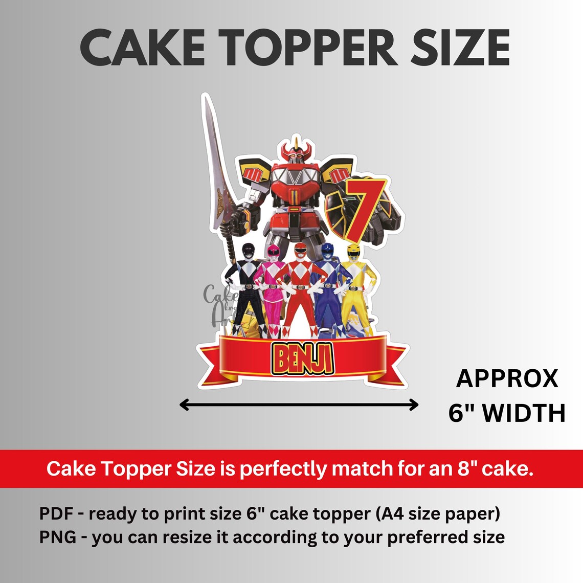 Topper de pastel de Power Ranger, topper de pastel de Rangers, topper ...