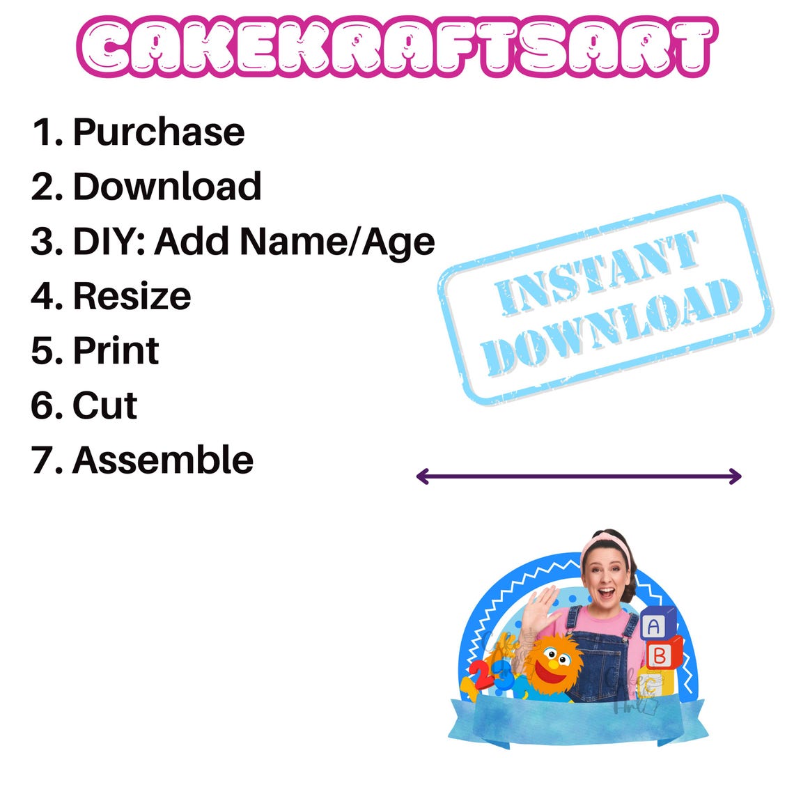 Ms Rachel DIY Digital File Cake Topper Template for Boys, Instant ...