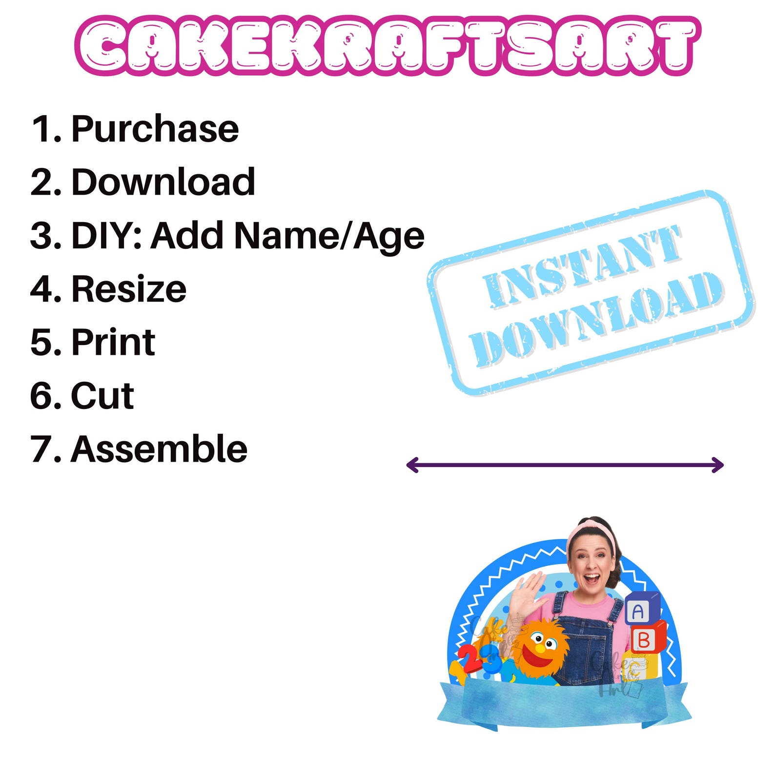 Ms Rachel DIY Digital File Cake Topper Template for Boys, Instant ...