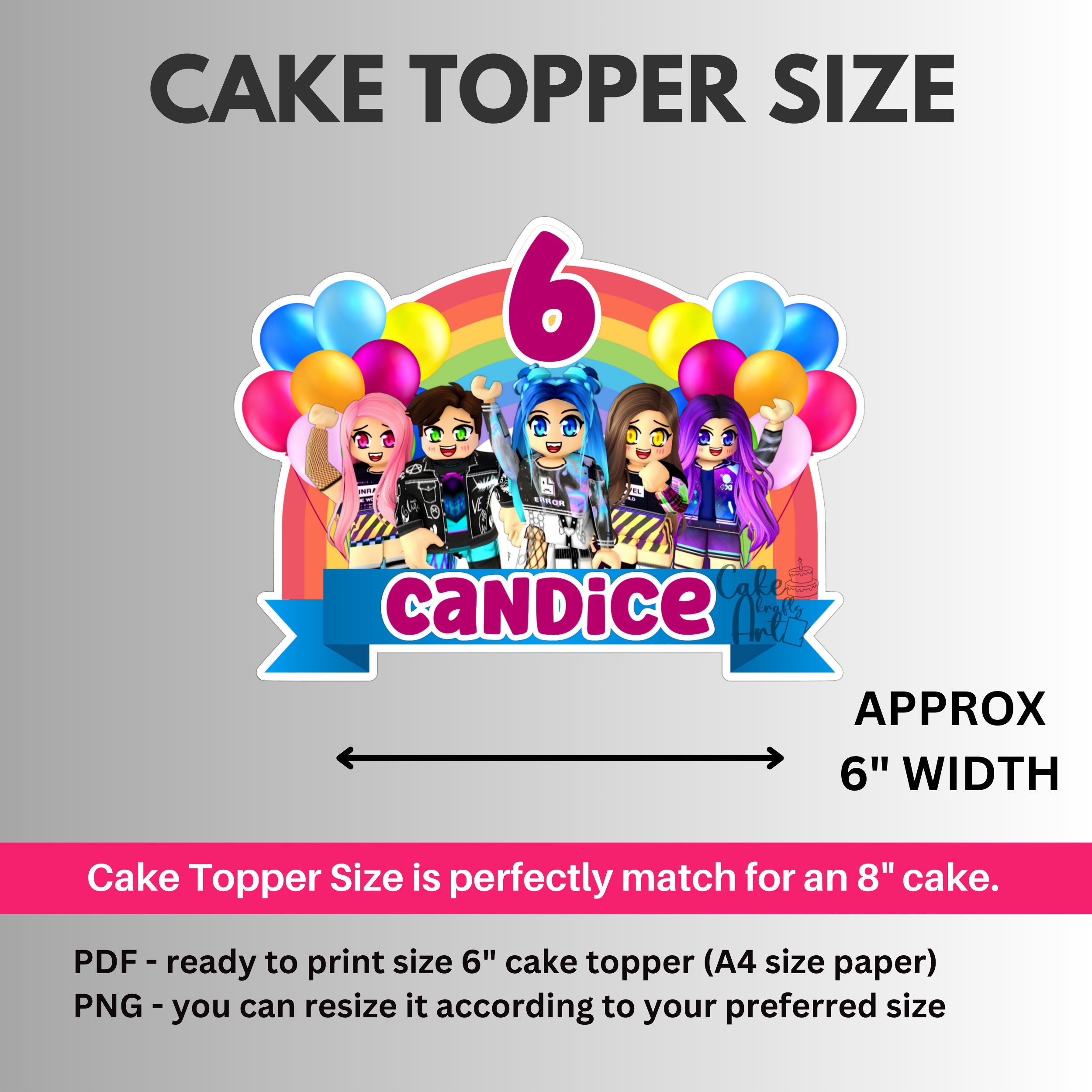 Personalised Printable Itsfunneh Roblox Centerpiece, Itsfunneh Cake ...