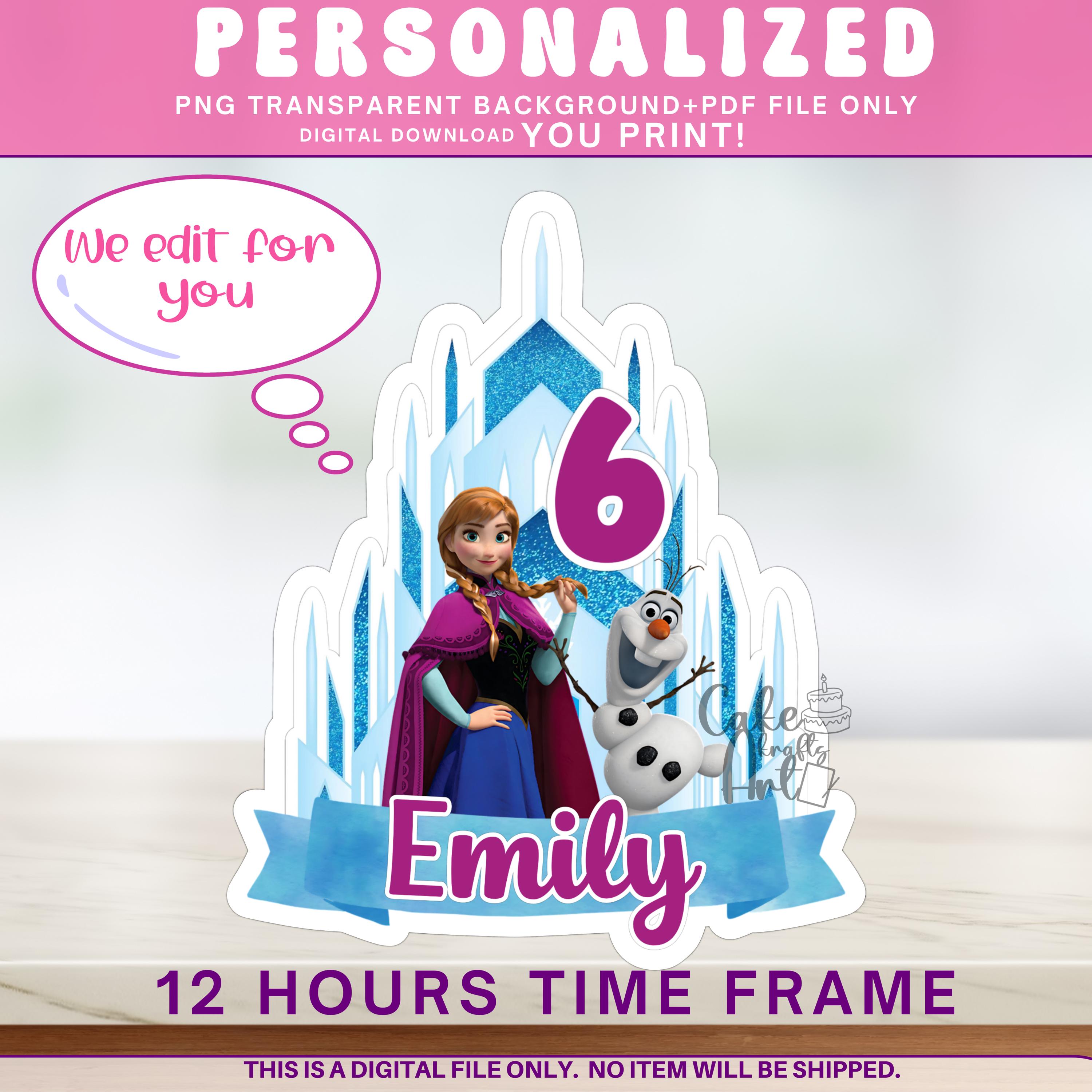 Frozen Digital Cake Topper, Anna Frozen Printable Cake Topper ...