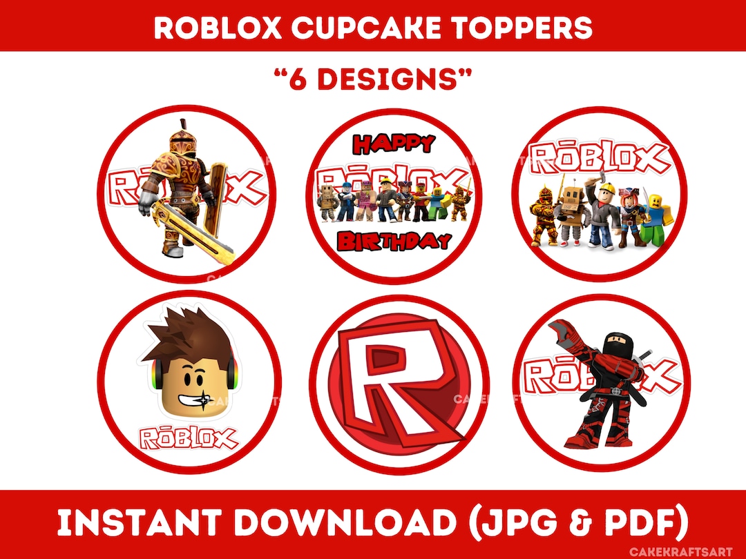 Roblox Cupcake Toppers, Roblox Birthday Cupcake Topper, Instant ...