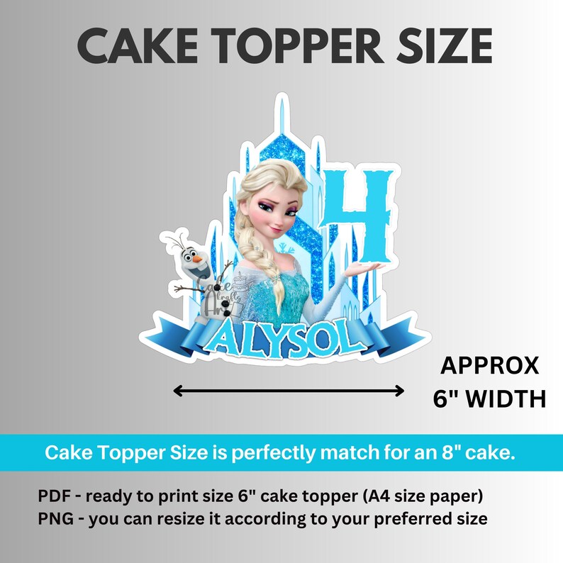 Elsa Digital File Cake Topper, Elsa Birthday Topper, Frozen Digital ...