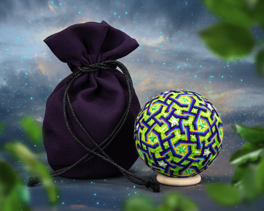 Good Luck Talisman Temari Ball empathy Glowing in UV String Art Energy ...