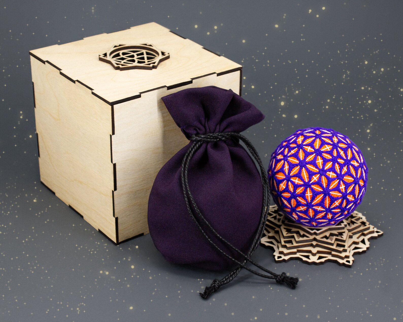 Sacred Geometry Temari "flower of Life" - Instrumental Gift - Desk ...