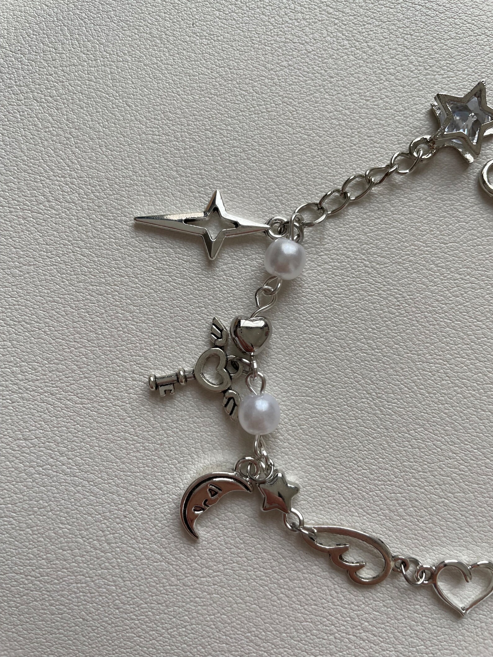 Acubi, Edgy Chrome Winged Heart Beaded Charm Bracelet Y2K, Gift Ideas ...