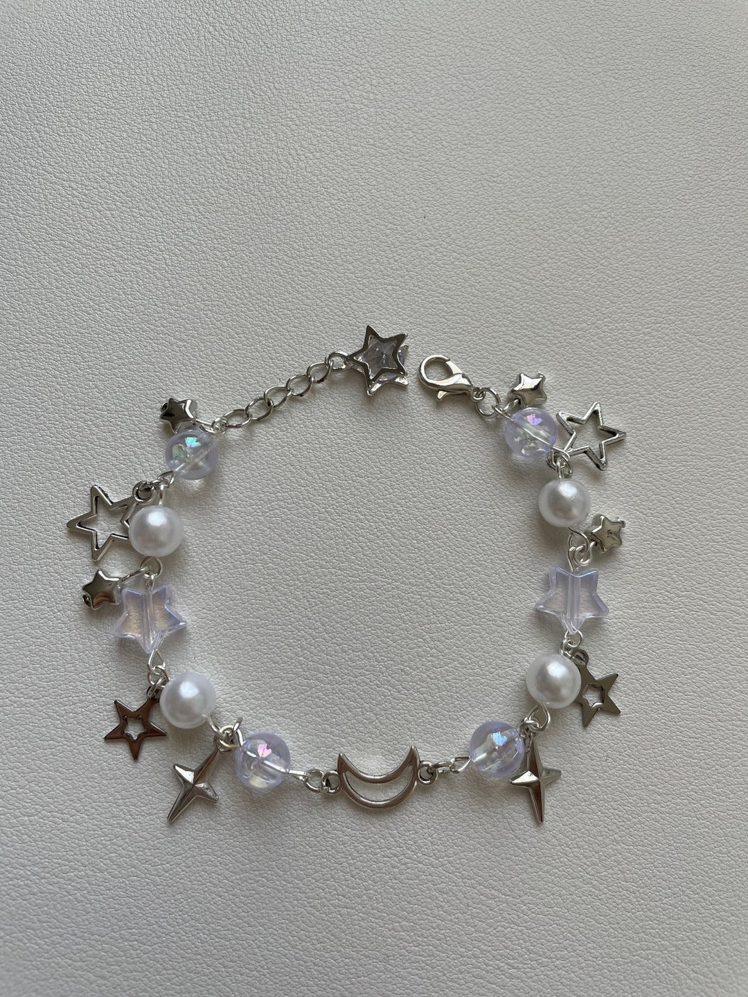 Stars and the Moon Beaded Charm Bracelet Y2K, Gift Ideas, Trendy ...
