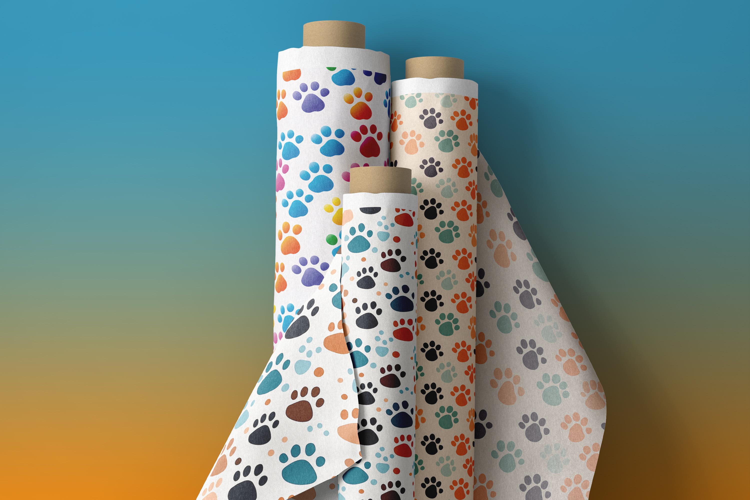 Dog Paw Seamless Pattern, Dog Paw Print Pattern, Dog Footprint Digital ...