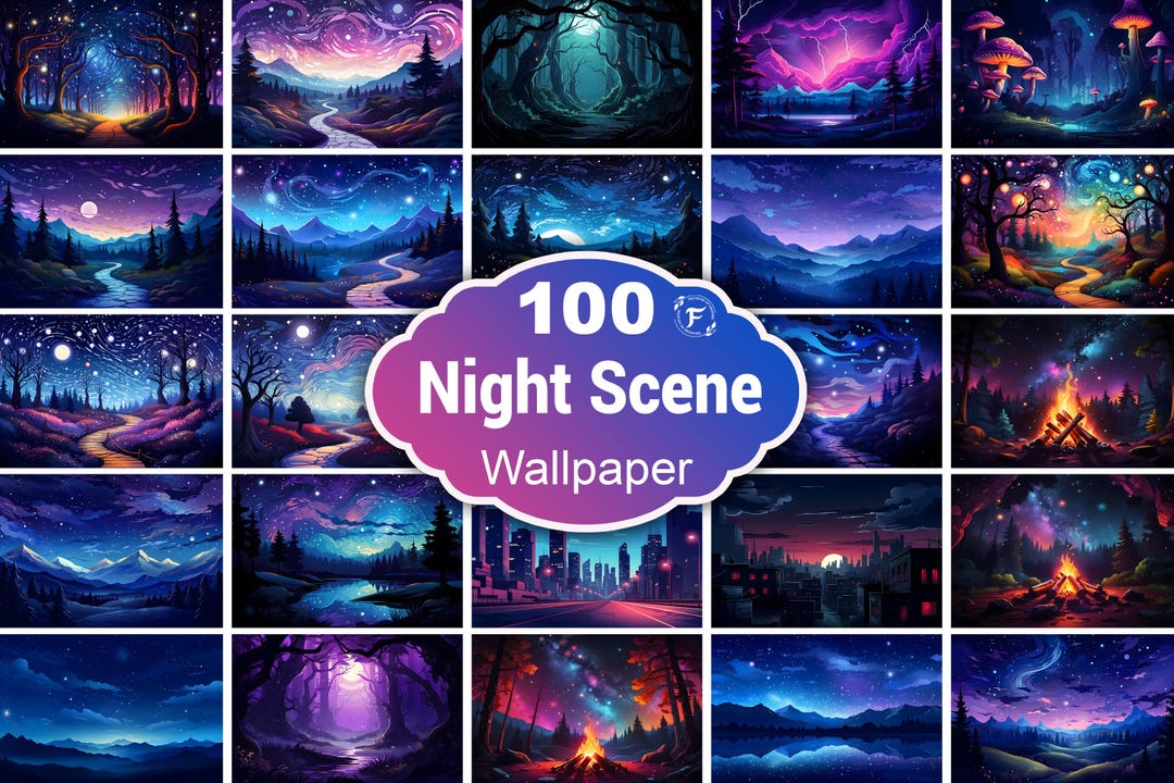 Beautiful Night Landscape Wallpaper, Night Scene Wallpaper, Magical ...