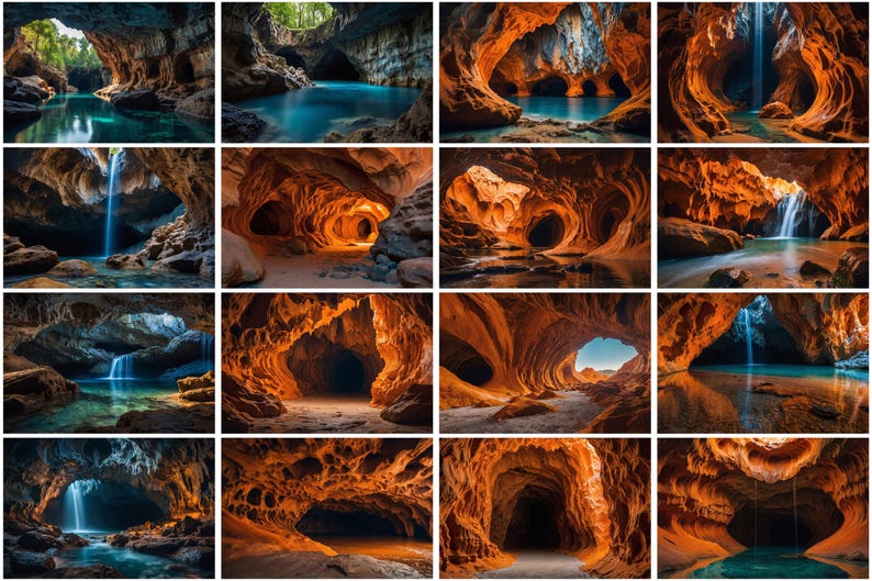 Cave Wallpaper Bundle: Spooky, Crystal, Ice Cave Backgrounds (100 JPG ...