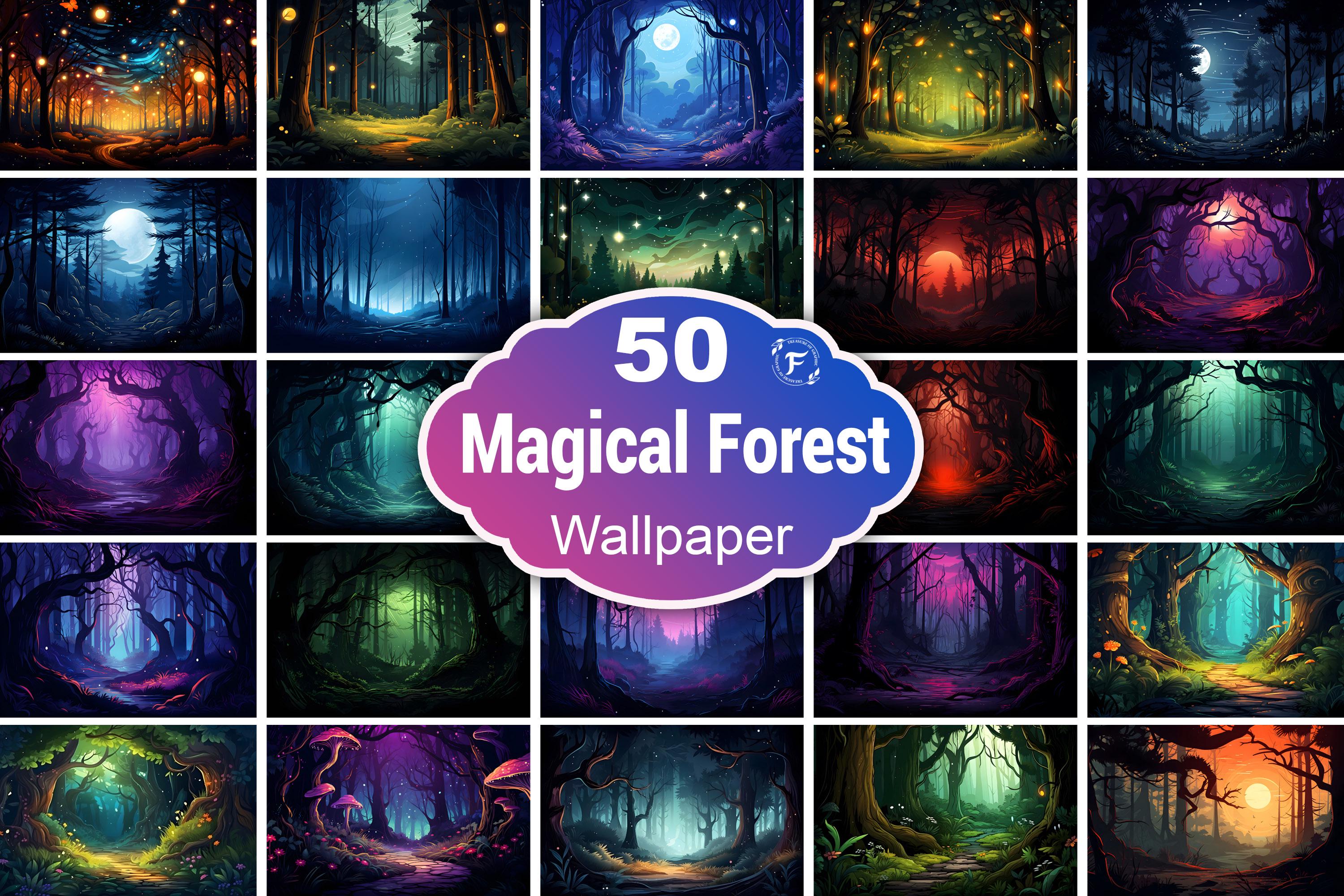 Magical Forest Wallpaper: Fairy Tale Scenery (50 JPG Files) - Etsy