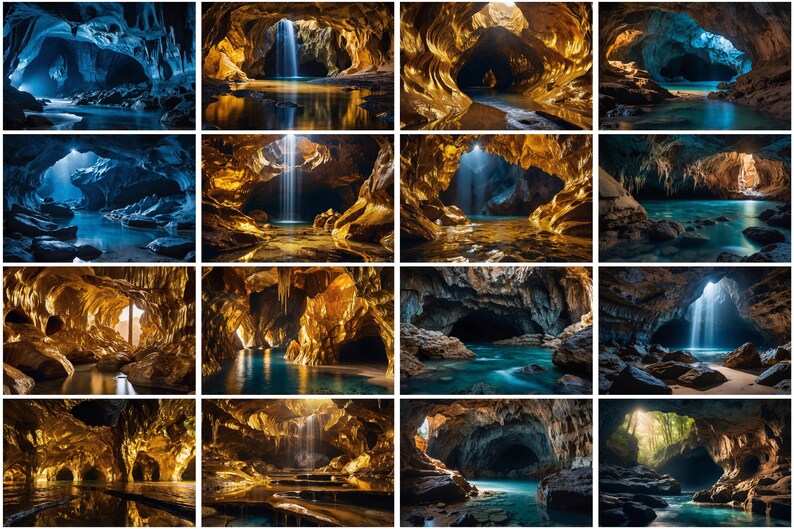 Cave Wallpaper Bundle: Spooky, Crystal, Ice Cave Backgrounds (100 JPG ...