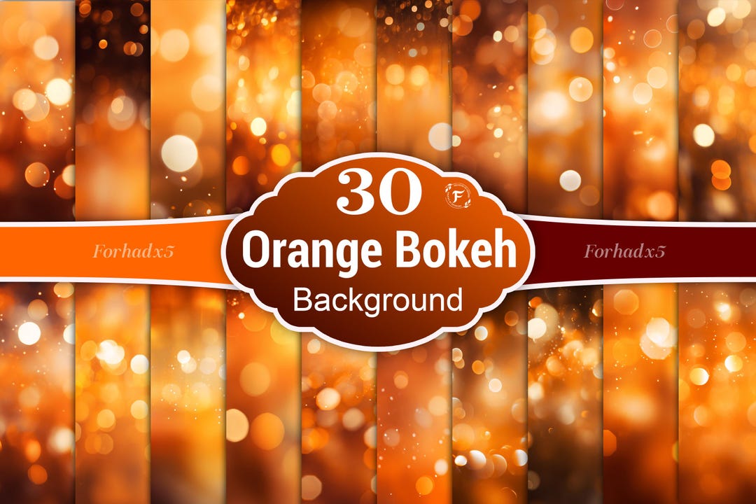 Orange Bokeh Background, Orange Bokeh Digital Paper, Orange Bokeh ...