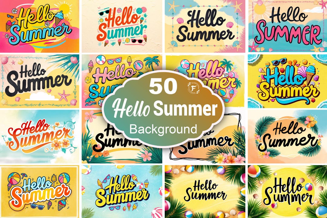Hello Summer Digital Paper: Tropical Backgrounds (50 JPG Files) - Etsy