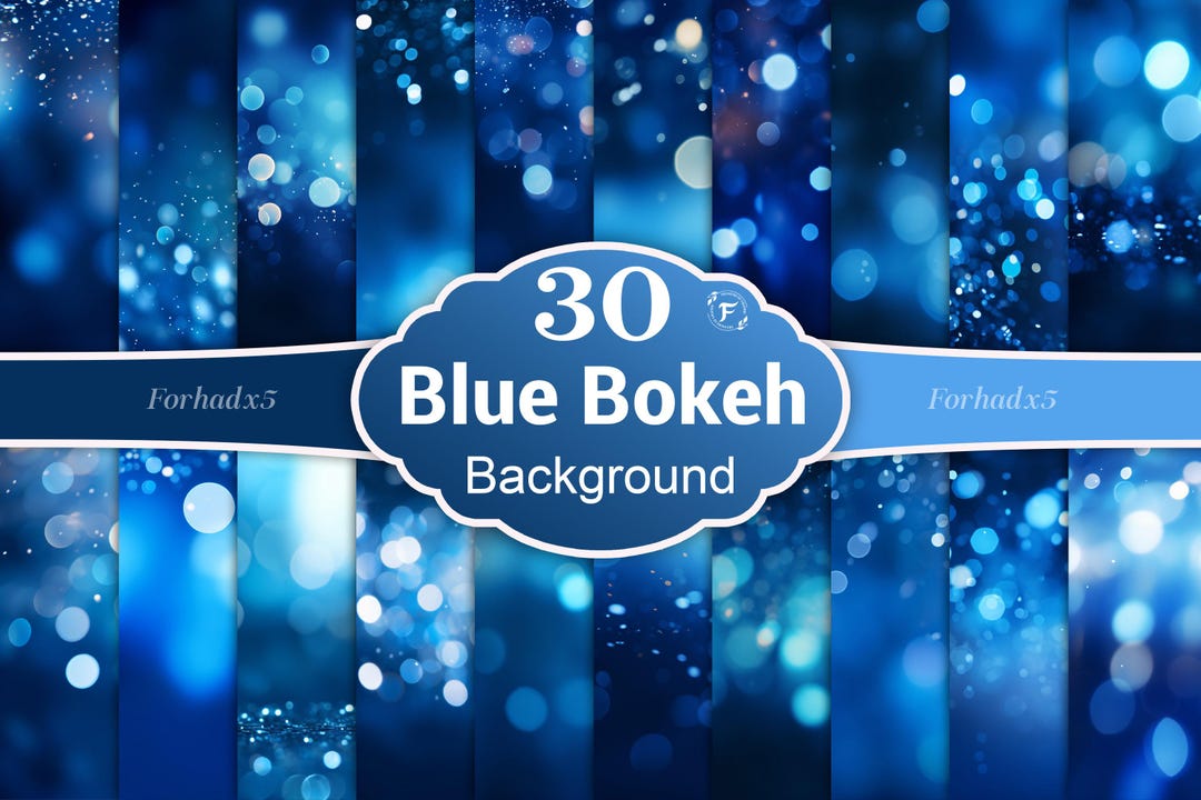 Blue Bokeh Background, Royal Blue Bokeh Paper, Blue Bokeh Digital Paper ...