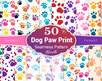 Rainbow Paw Print Seamless Pattern, Animal Paw Print, Cat Paw, Dog Paw ...