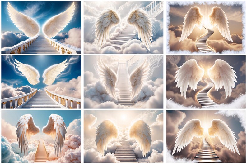 Angel Wings Stairs to Heaven Wallpaper: Ethereal Cloud Backgrounds (30 ...