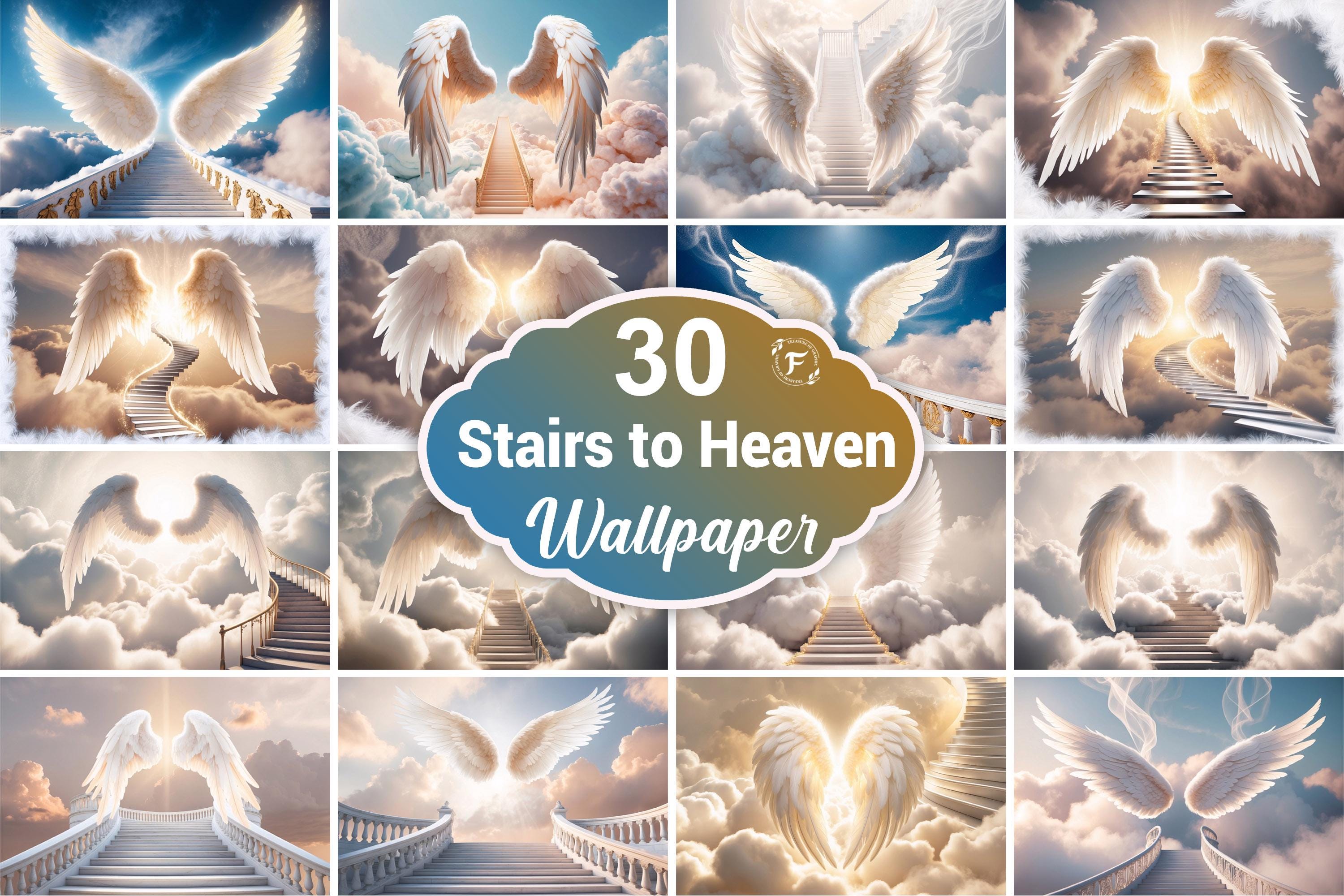 Angel Wings Stairs to Heaven Wallpaper: Ethereal Cloud Backgrounds (30 ...