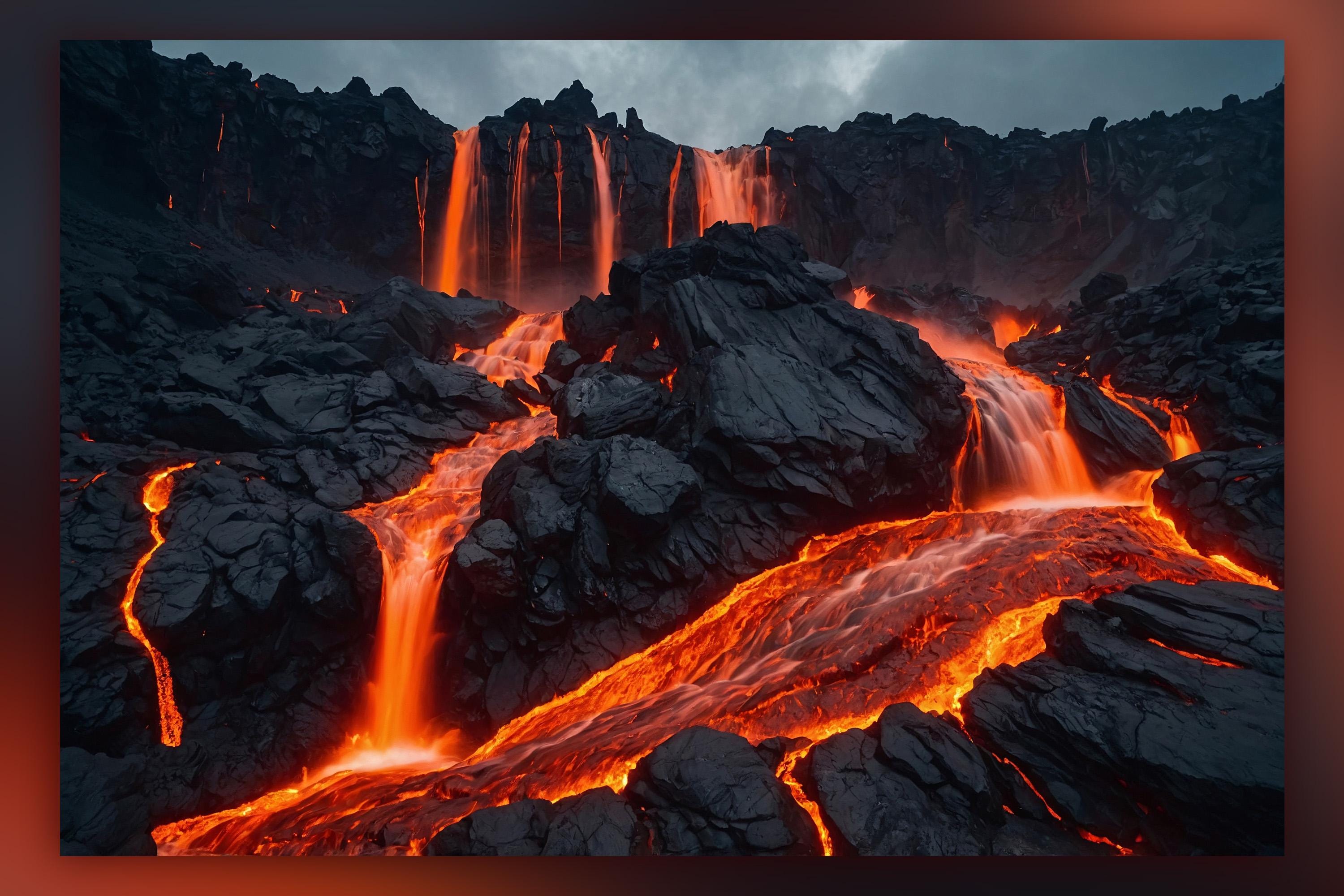 Lava Flow Landscape Wallpaper, Volcano Lava Wallpaper, Volcanic ...