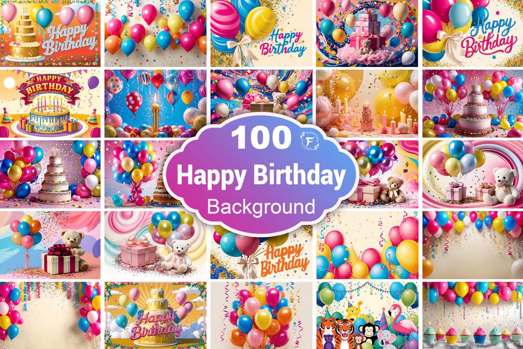 Happy Birthday Background, Printable Birthday Background, Birthday ...