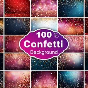 Confetti Backgrounds: Celebration Overlays, Party Banners (100 JPG ...