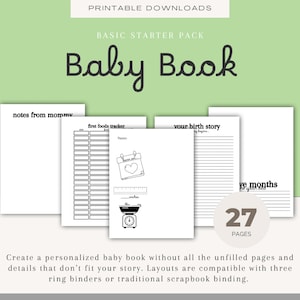 Basic Baby Book Pages Printable Downloads - Etsy