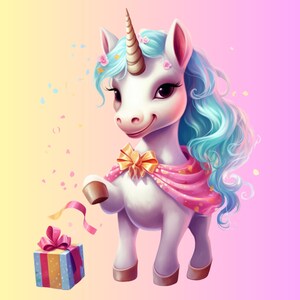 Cute Unicorn Clipart Png Unicorn Birthday Png Digital Download - Etsy