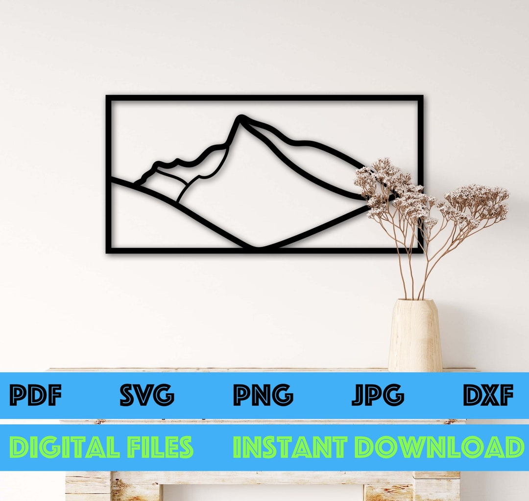Mountain Krivan Wall Art Illustration, Svg Dxf Jpg Pdf Files for Laser ...