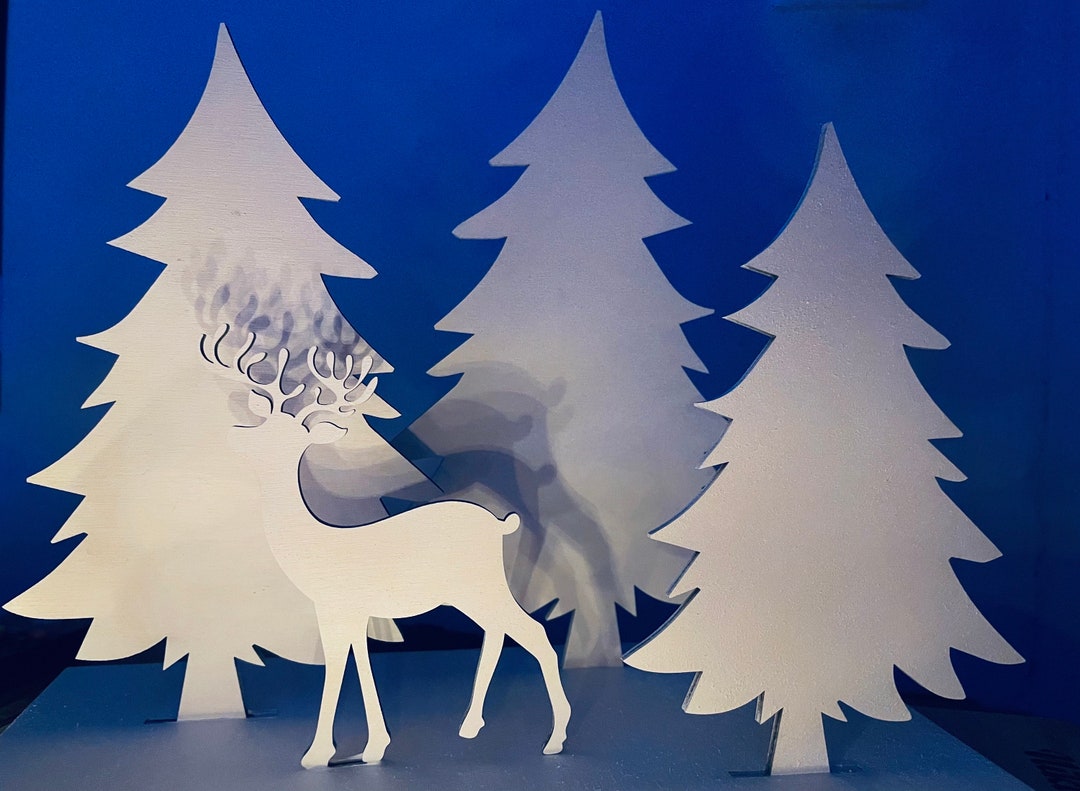 Reindeer Trees Laser Cut Digital Files, 3mm Plywood Christmas Reideer ...