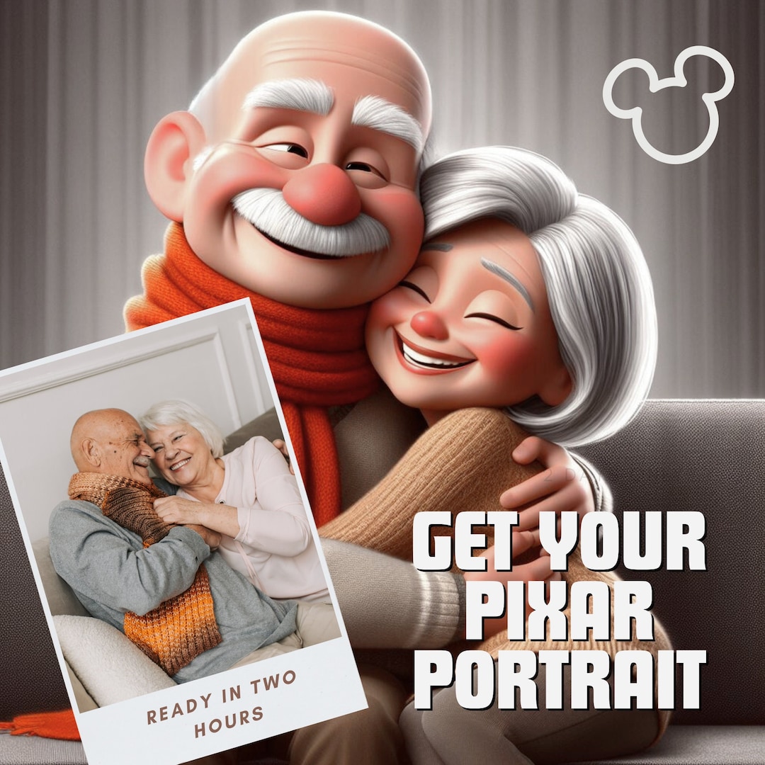 Custom Pixar Portrait, Pixar Style Portrait From Photo, Pet Cartoon ...