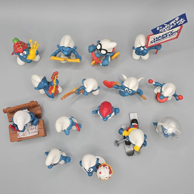 Retro Smurf Figurines, 1960s-80s Cartoon Collectibles - Etsy