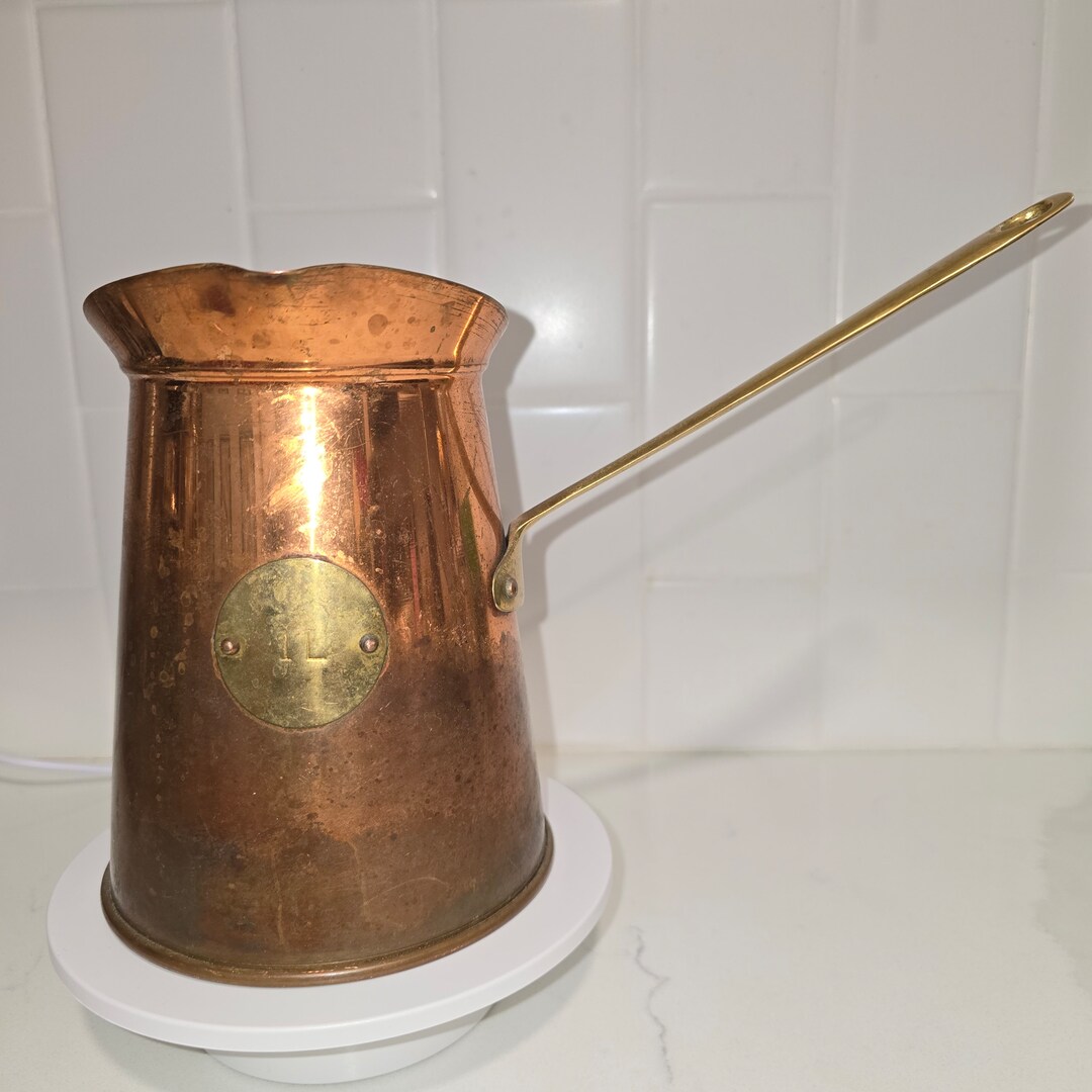 Turkish Coffee Style Cezve 1 Liter and Made of Copper With a Solid ...