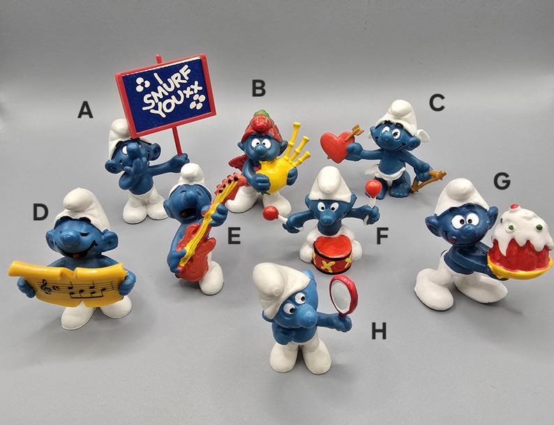 Retro Smurf Figurines, 1960s-80s Cartoon Collectibles - Etsy