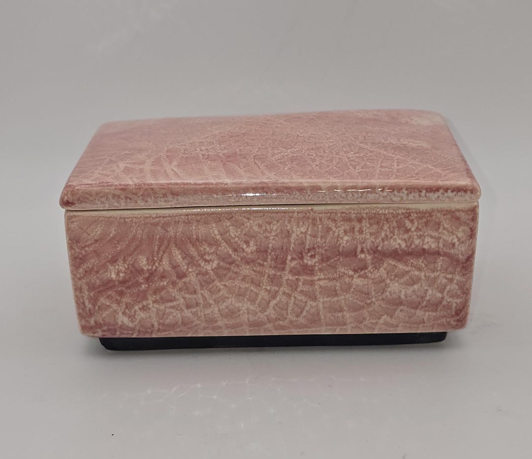 Pink Trinket Box is a Rare Hand Molded Ceramics Piece by "brayton Calif ...