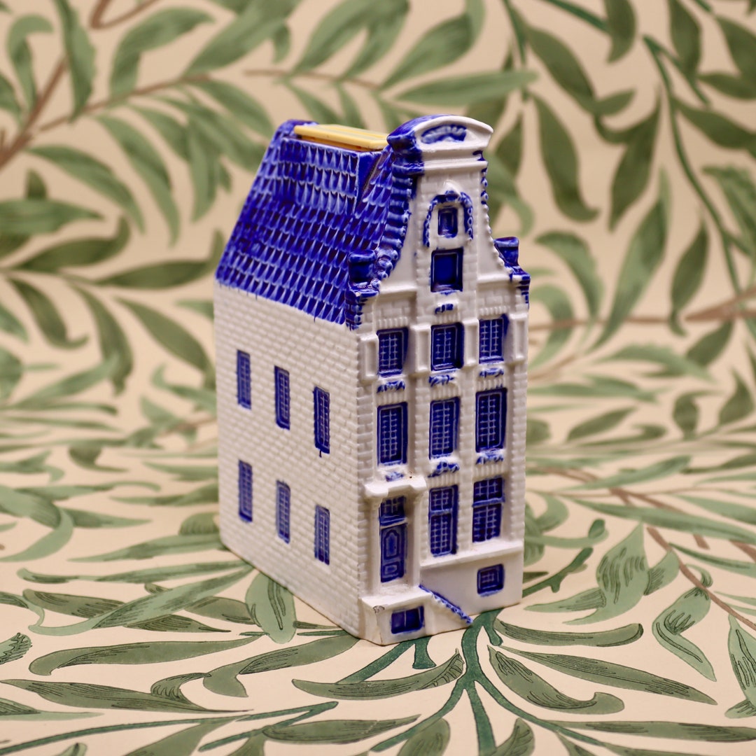 Delfts Vintage Blue Hand Painted House Money Box - Etsy