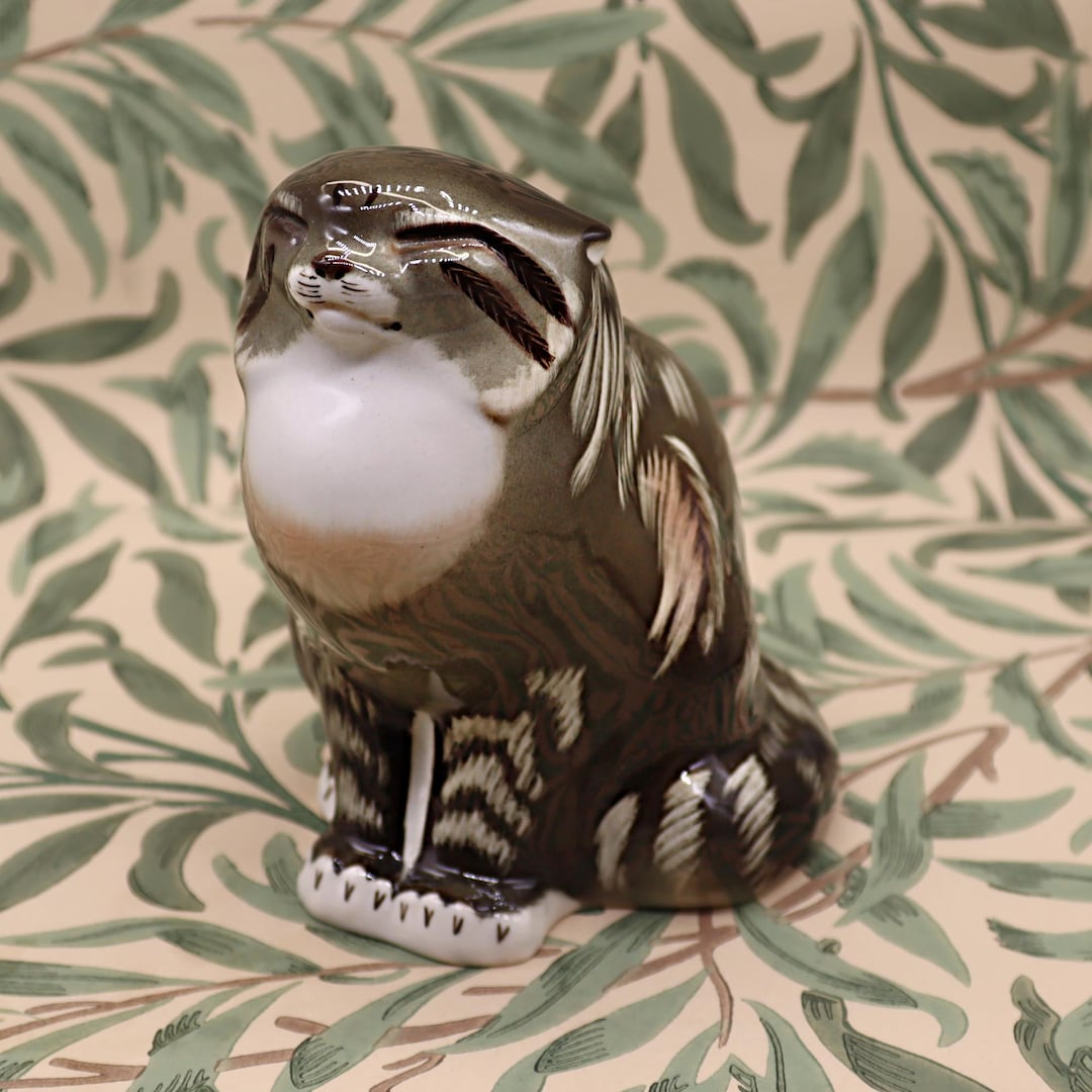 Lomonosov Imperial Porcelain Wild Cat Wildcat Figurine Made USSR Kitsch ...