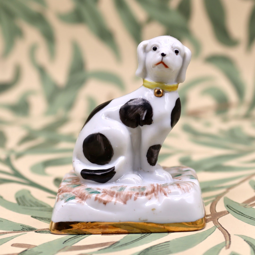 19th Century Antique Staffordshire Dotted Seated Hound Dalmatian Dog - Etsy