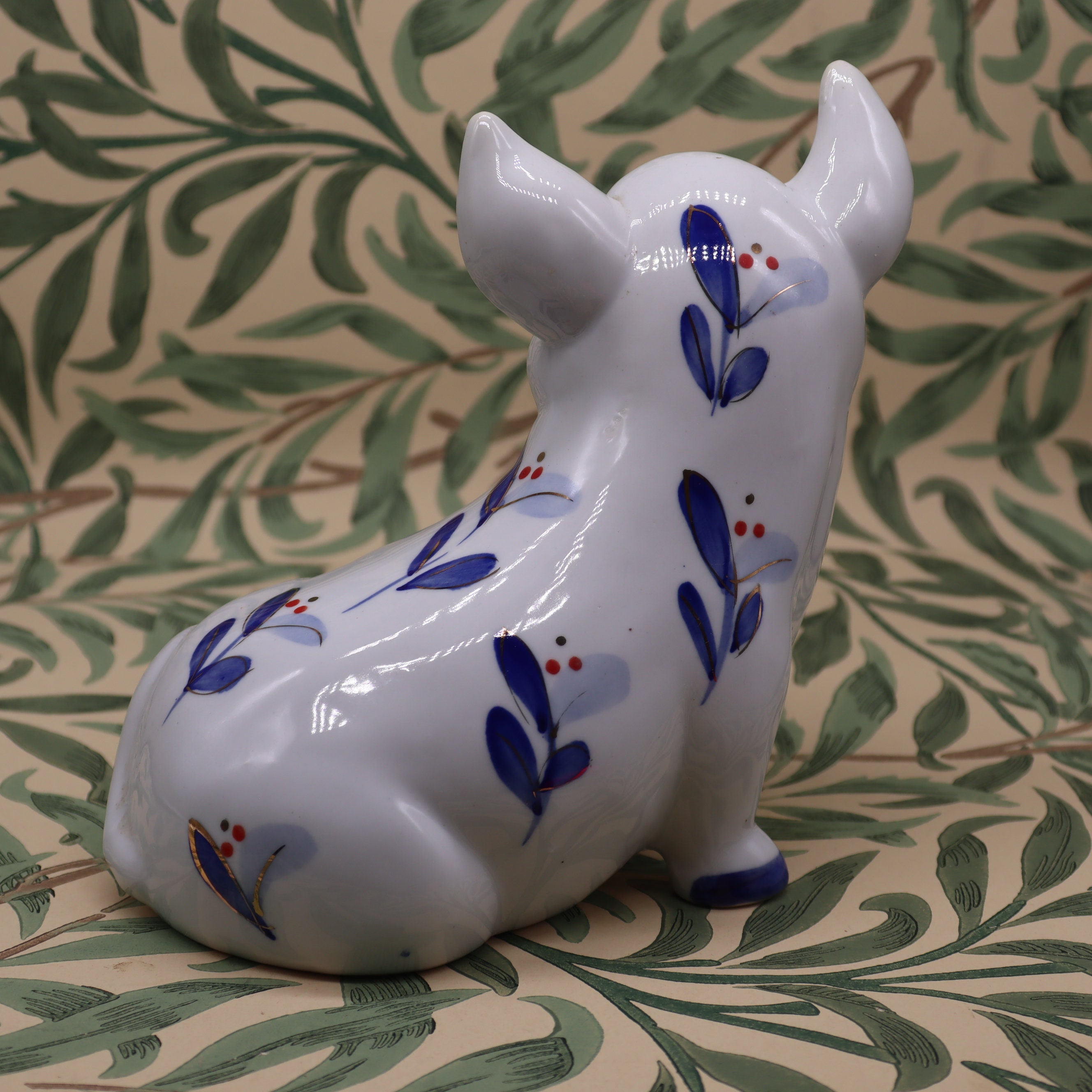 Vintage Blue and White Porcelain Pig Figurine Kitsch - Etsy