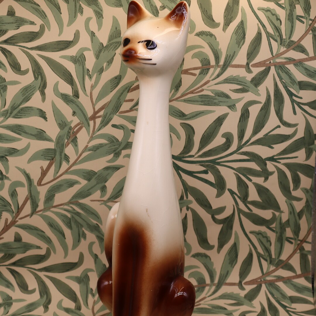 Vintage 1950's Italian Siamese Long Neck Cat Figurine Statue Kitsch Ornament - Etsy