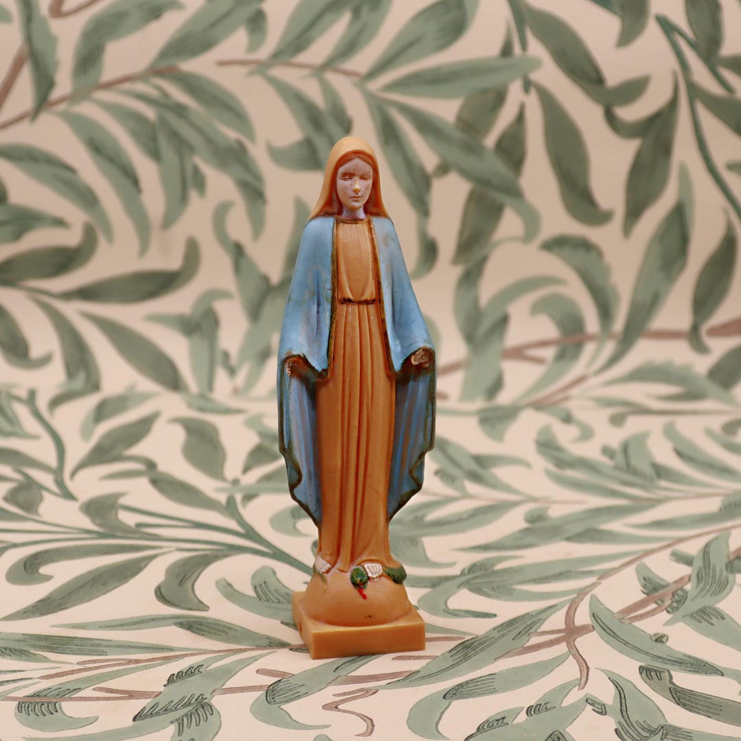Kitsch Holy Virgin Mary Plastic Figurine Religious Sculpture - Etsy