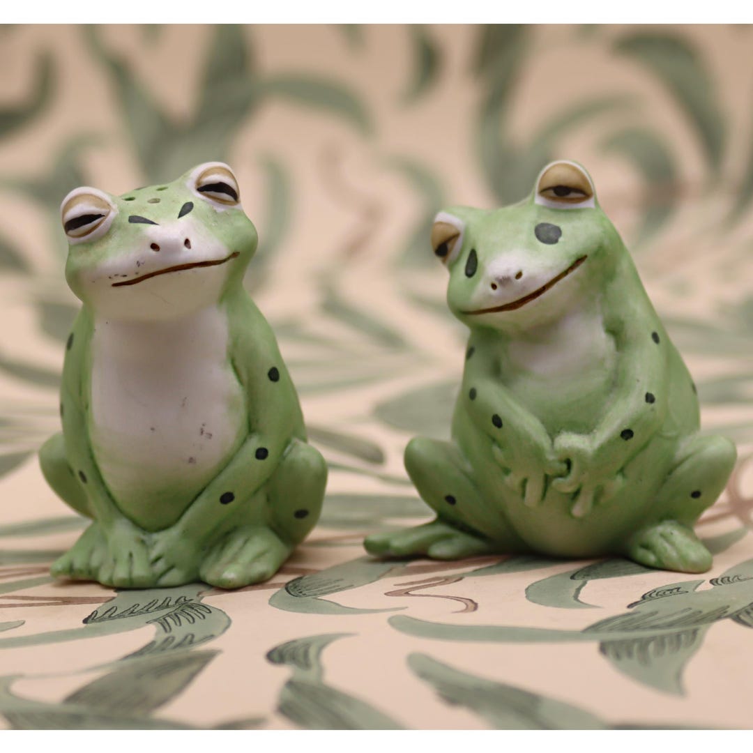 Vintage 1987 Franklin Mint Frog Toad Salt Pepper Shakers Noahs Ark ...